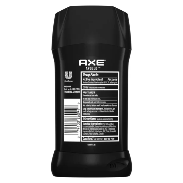 AXE APOLLO poudre transparente, deodorant anti-transpirant pour homme ...